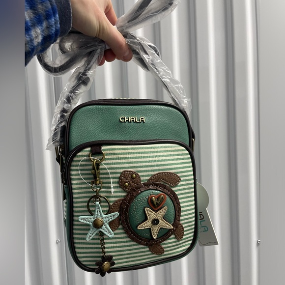 Chala | Bags | Nwt Chala Sea Turtle Crossbody Bag Purse Pebbled Leather ...